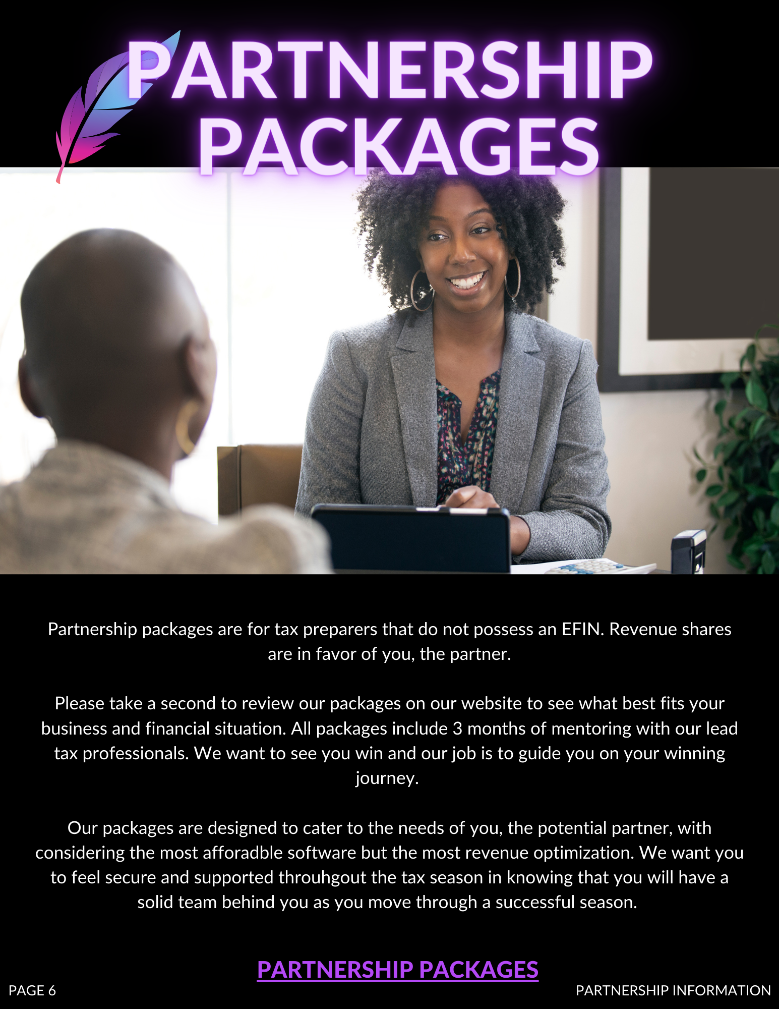 Partnership Packages – SRB FINANCIAL SERVICES